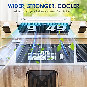 masso Desktop Fan, Monitor Fan, Portable Bladeless Fan with 3 Speeds Office Desk fan Space Saving Personal Cooling Fan USB Cooling Fan, Strong Wind Quiet USB Fan for Office, Home