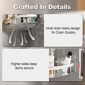 Kysren Bathroom Shower Caddy Corner: 2 Pack Shower Shelves, Sturdy Bathroom Organizers Wall Adhesive No Drilling, Shower Accessories Storage Holder