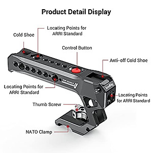 SmallRig NATO Top Handle with Record Start/Stop Remote Trigger for Sony/for Panasonic/for FUJIFILM/for Z CAM Cameras - 3322