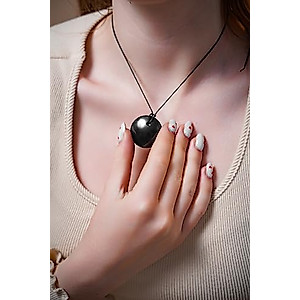 Karelian Heritage Round Tablet Shungite Stones Pendant | Authentic Shungite Crystal Jewelry Pendant Amulet | Defender Shield Protection Necklace Stone | Chakra Healing Necklace for Meditation PE09