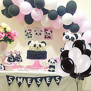 Black White Pink Balloon Garland Kit,Panda Themed Party Supplies,100PCS Latex Balloons for Baby Shower Birthday Wedding Bridal Anniversary Decorations