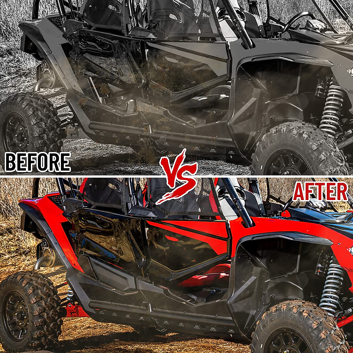 SAUTVS Lower Door Panels for Talon, Rear Lower Door Inserts with Built-in Frame for Honda Talon 1000X-4 2019-2024 Accessories, Plastic Lower Half Door Panels Replace #08P71-HL7-A20