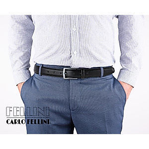 Carlo Fellini Belts For Men - Men's Dress Belt - Hand Made 100% Full Grain Cowhide Leather Belt For Men
