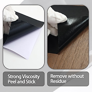 Coengwui Peel and Stick Wallpaper Border Mirror Edging Tape Sticker for Bathroom Kitchen Table Decoration (Wood Grain Black, 32.8ft x 3.9in)