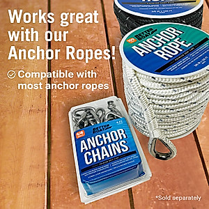 Stainless Steel Anchor Chain, Boat Anchor Chain, Anchor Chains for Boats, Stainless Anchor Chain, Double Boat Anchor Shackle Link Ends Marine Grade Boat Accessories 4 Ft Chain 1/4" Width