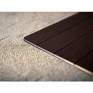 Anji Mountain Bamboo Roll-Up Chair Mat Without Lip, Dark Cherry, 48 x 72", 5mm Thick