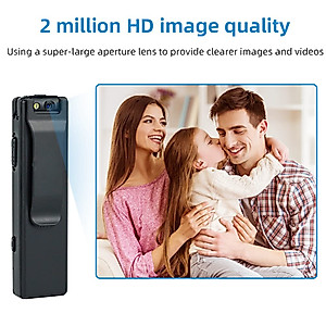 1080P Wearable Body Mounted Camera,Mini Pocket Video Recorder with Metal Body/Auxiliary Light/Motion Detection, Small Camcorder for Law Enforcement (with 32gb Card,Non-WiFi)