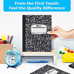 Rosmonde Composition Notebook Wide Ruled 5 Pack, 200 Pages (100 Sheets), 9-3/4 x 7-1/2, Back to School Supplies, Notebooks for School, Office Supplies, Notebooks for Work, The Notebook for Note Taking