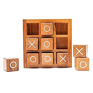 BSIRI Wooden XO Blocks (L) Tic Tac Toe Board Games - Ideal for Kids Games, Family Games and Game Night for Adults, Farmhouse Decor for Coffee Table Decor and Unique Gifts for All Occasion (5.5 Inch)