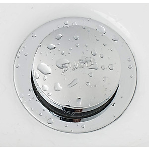 Artiwell Tip-Toe Tub Trim Set with Two-Hole Overflow Faceplate, Replacement Bath Drain Trim Kit with 2-Hole Overflow Faceplate and Universal Fine/Coarse Thread (Chrome Plated)