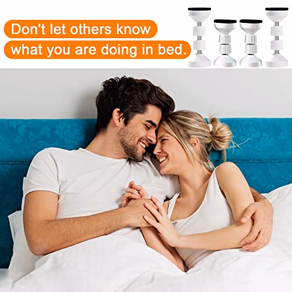 cosbur 4PCS Headboard Stabilizers, Headboard Stoppers for Wall, Bed Stoppers, Adjustable Threaded Bed Frame Anti-Shake Tools for Wall Beds, Cabinets, Sofas, Adjustable from 1.8"-3.15" (White)