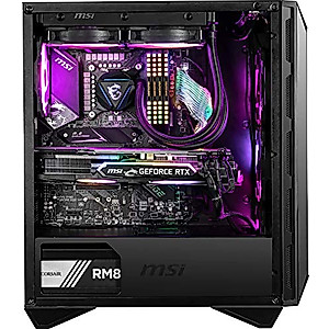 MSI MPG GUNGNIR 110R - Premium Mid-Tower Gaming PC Case - Tempered Glass Side Panel - 4 x ARGB 120mm Fans - Liquid Cooling Support up to 360mm Radiator - Two-Tone Design