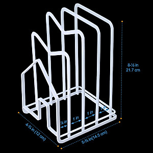 NiHome Cutting Board Holder Multipurpose Metal Pot Lid Organizer Ladle Rest Rustproof Kitchen Dish Plate Cutting Board Drying Rack Pan Stand Cabinet Countertop Shelf Cook Bake Dinnerware Storage Attom
