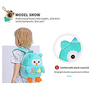 KTKA Cute Toddler Backpack Stuffed Cartoon Animal Mini Schoolbag For Boys And Girls (Blue owl)