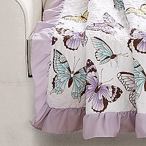 Lush Decor Flutter Butterfly Throw Blanket, 60" x 50", Lilac