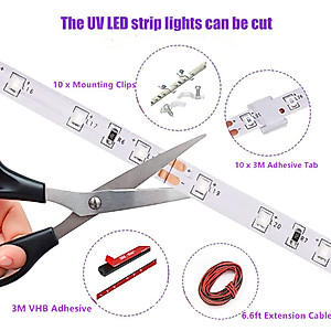 Vbakor 12V 16.4FT Marine Boat Ultra Violet UV Black Light LED Lights Strip, Night Fishing Lights, 5050 LED Waterproof UV Led Strip with Extension Cable for Fishing Boat Pontoon Yacht