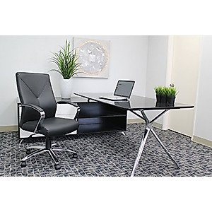 Boss Office Products LeatherPlus Executive Chair in Black