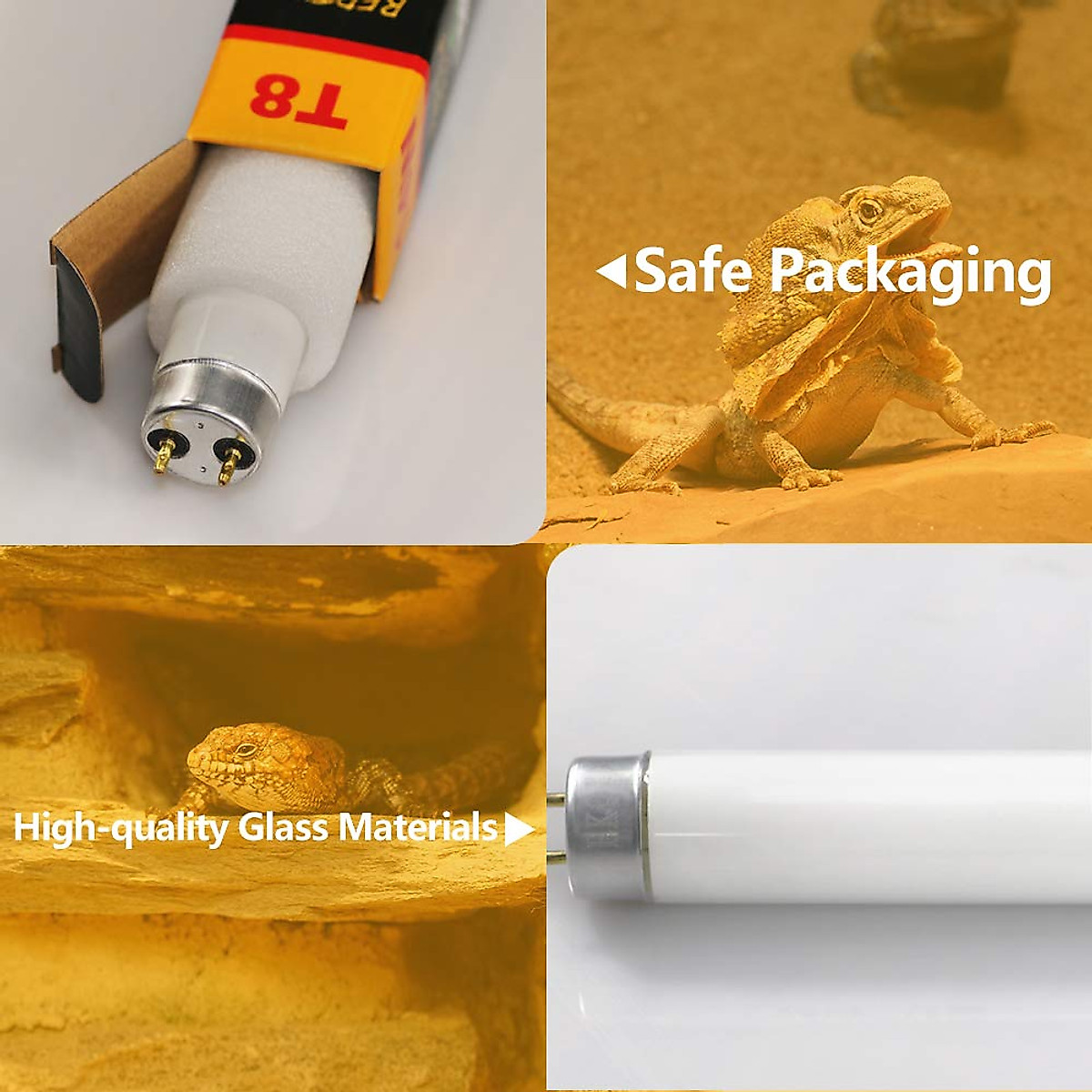 LUCKY HERP 18inch 15W T8 UVB 10.0 Reptile Light, UVA UVB Bulb, Fluorescent Lamp for Reptiles Amphibian