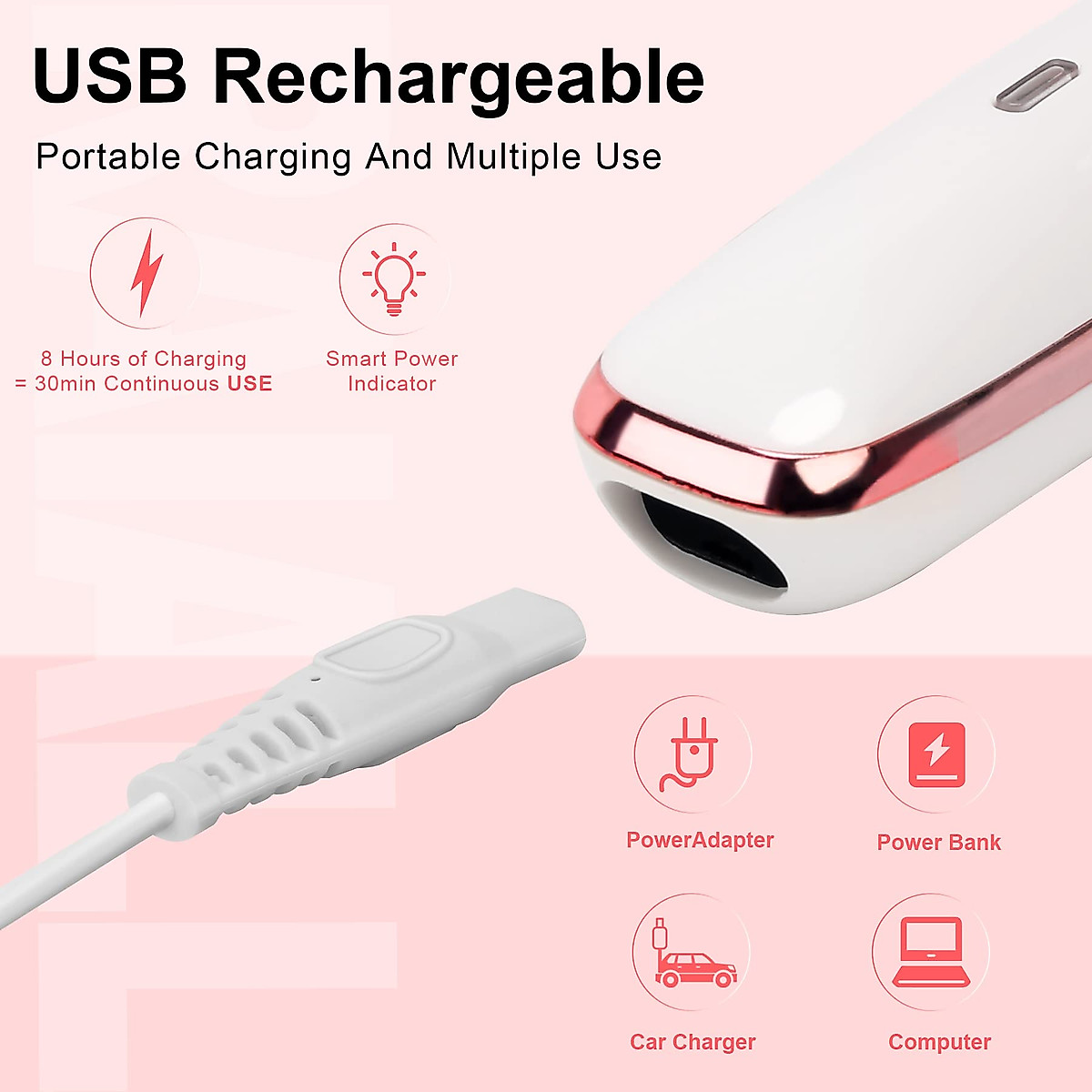 4 in 1 Electric Razor for Women, RAIALL Lady Electric Shaver Hair Remover for Face Legs Nose Underarm, Portable Bikini Trimmer Wet & Dry Cordless Hair Removal with 4 Floating Head - USB Recharge