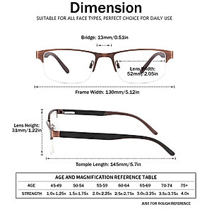 4 Pack Reading Glasses for Men, Blue Light Blocking Computer Readers, Anti UV Ray/Eye Strain/Glare, Metal Frame Eyeglasses with Pouches(175 Magnification Strength)