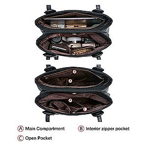 Oxford Cloth Handbags for Women, Ladies Casual Shoulder Bags Women's Medium Pocketbooks Womens Canvas Carryall Bags Fashion Small Tote Purses and Handbags mothers day gifts(Black)