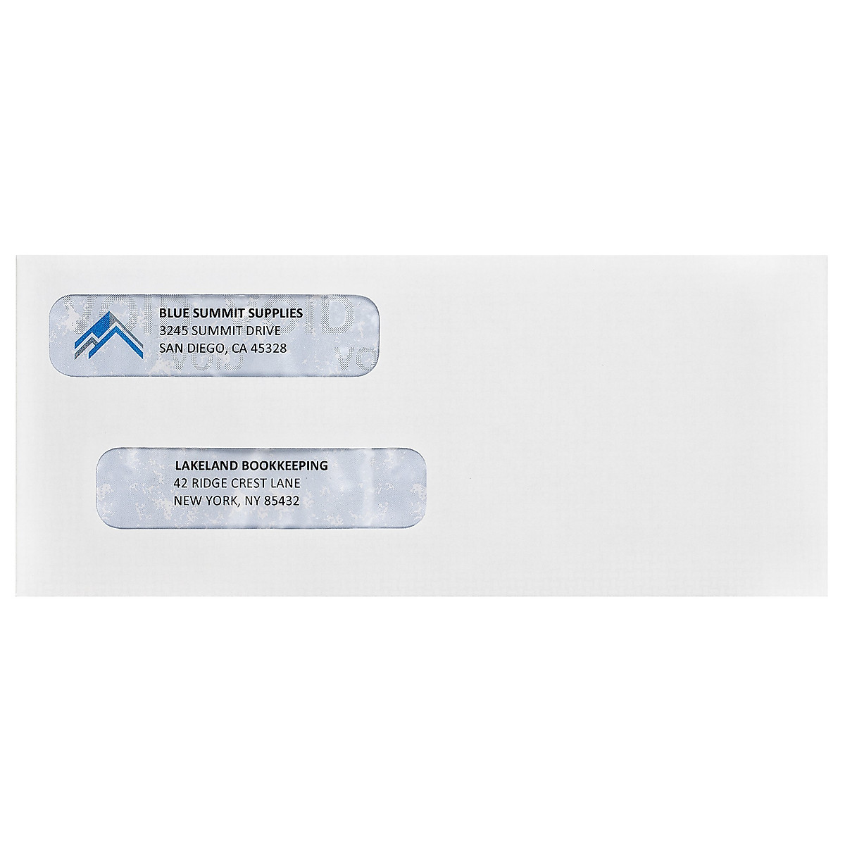 500 Self Seal Double Window Security Envelopes Designed for QuickBooks Checks - Computer Printed Checks - 3 5/8 X 8 11/16 (Not for Invoices)
