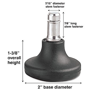Master Caster 70178 Low Profile Bell Glides, 100 lbs./Glide, B Stem, 5/Set