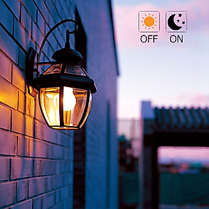 Ajuns Dusk to Dawn LED Light Bulb, Sensor Light Bulb 5W E26 Automatic On/Off Light, Porch Garage Courtyard Balcony Lighting Bulb 2700K Warm White 2Packs