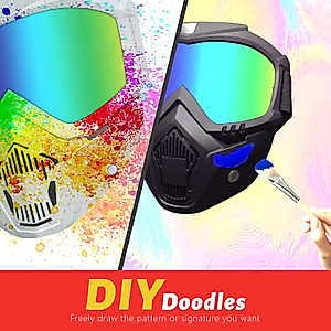 BOROLA Tactical Mask, Retro Motorcycle Goggles with Removable Face Mask, Safety Goggles Mask UV400 Protection Compatible for Nerf Elite Toy Gun Game Rival（2 Pcs Black）