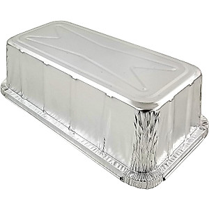 D&W Fine Pack A86 2 lb. Aluminum Foil Loaf/Bread Pan Tins w/Foil Board Lid (Pack of 25 Sets)