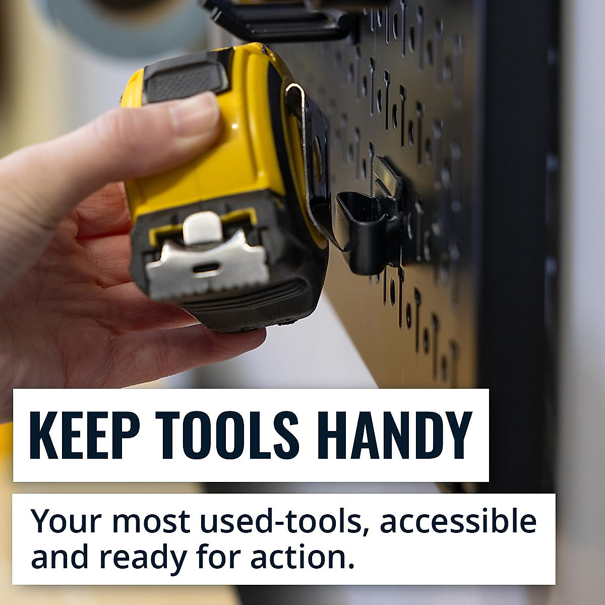 Heavy-Duty Pegboard Wall Kit, 13 Lockable Attachments, Garage Organization & Storage, 2 Panel Pegboard System, Solid Steel Holds 300 lbs, 34 in. x 32 in.