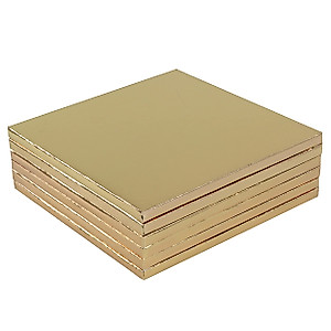 Spec101 Cake Board 10 Inch 6pk Gold Cake Drum Floral Bulk Cake Drums Special Occasion Square Wrapped Edged Cake Base