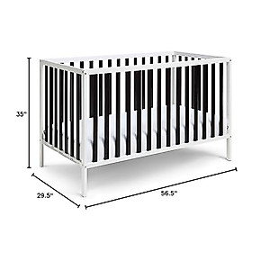 Baby Cache Deux Remi Island 3-in-1 Convertible Crib (Do Re Me) White & Black