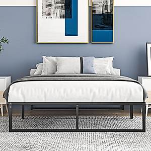 VECELO Queen Size Bed Frame,Industrial