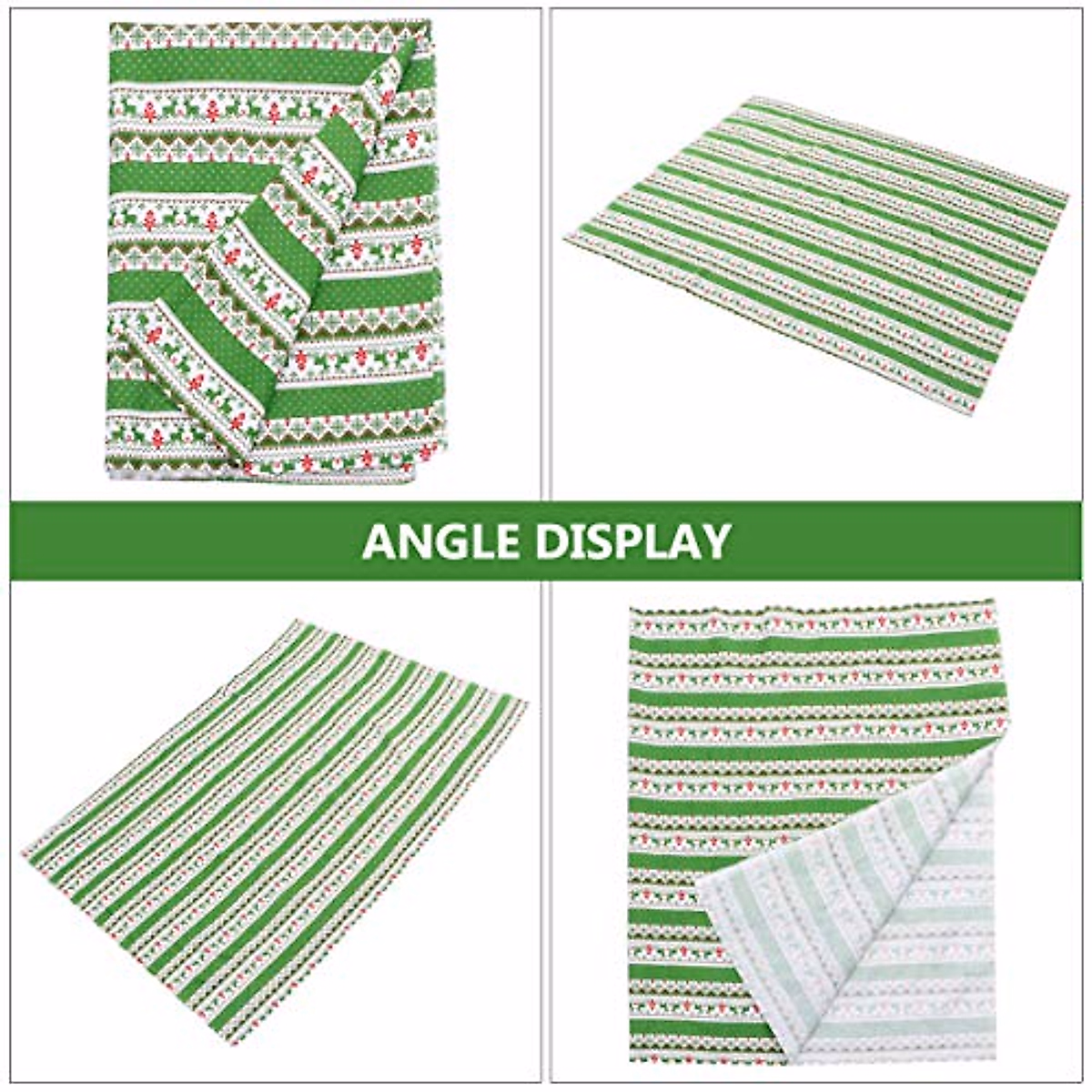 Christmas Cotton Fabric Green Elk Linen Cloth Quilting Patchwork Bundles Fat Quarters Precut Sewing Scrap for Xmas DIY Stocking Wreath Doll Dress Bag Apron Craft