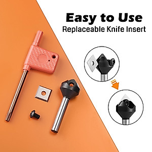 Genmitsu 1/4" Shank 90 Degree V Groove Carbide Inserts Router Bit, CNC Milling Machine Router Bits for Woodworking Carving, VG01