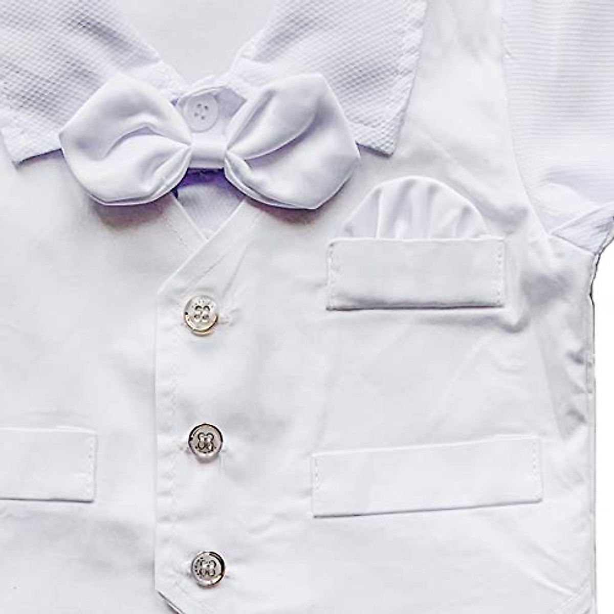 Zevany White Baby Boy Blessing Suit Outfit, Long-Sleeve (0-3M)