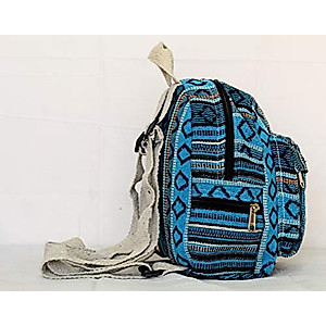 Generic Eco Friendly Set Of Mini Backpack + Pen case Coin Purse Hemp University Light Weight For Girl (Blue), Small