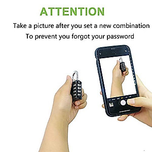 Combination Padlock Heavy Duty Lock - Fretrecy 6.5cm Long Shackle Lock 4 Digit Resettable Combination Lock for School, Gym, Outdoor Shed Locker, Hasp Cabinet, Gate - 2 Pack (Long Shackle)