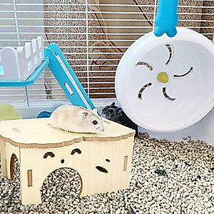 BNOSDM Hamster Wooden House Small Animal Hideout Small Pets Woodland House Habitats Decor for Hamster Mice Gerbils Mouse