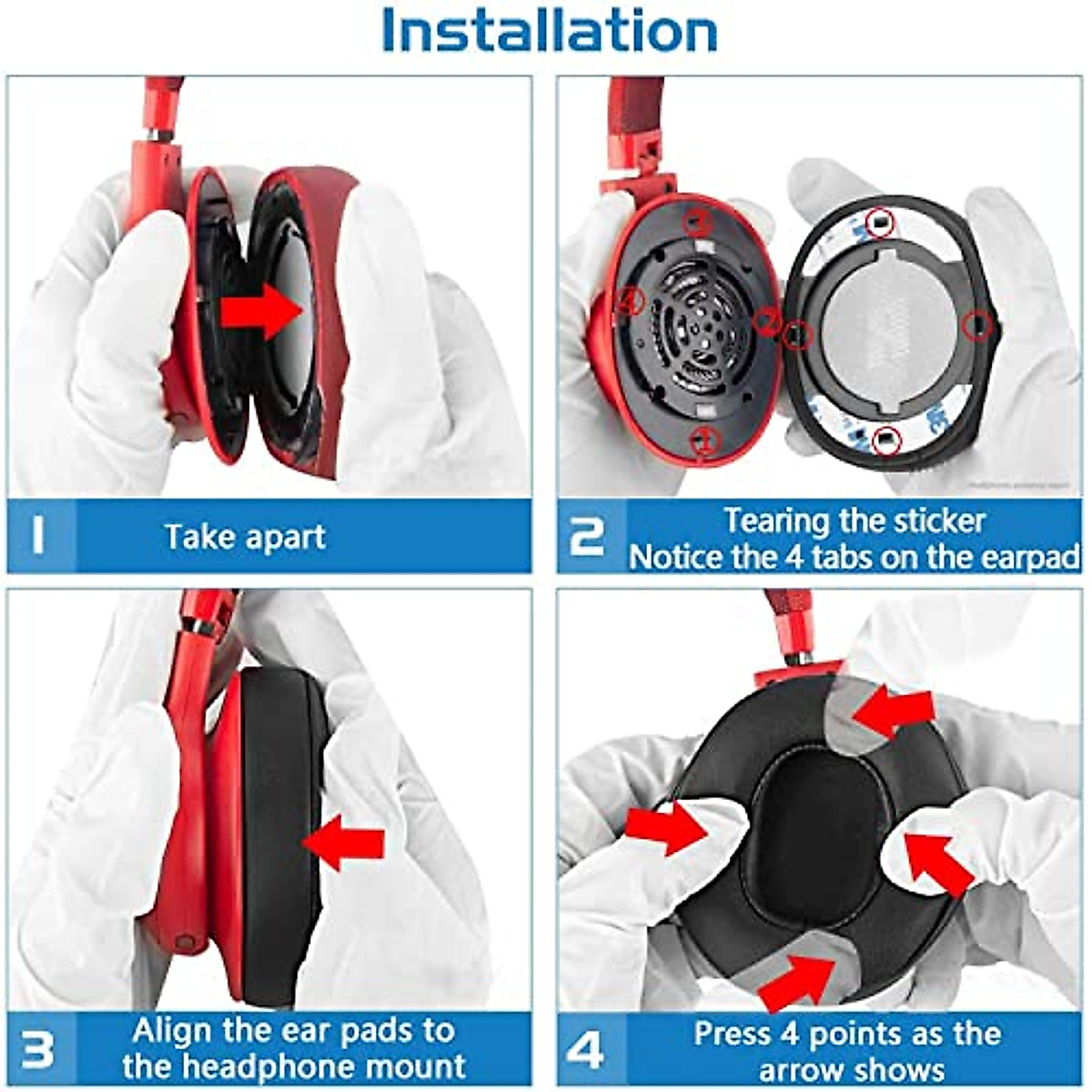 Aiivioll Replacement Ear Pads Compatible with E55BT Headphones Ear Pads Headset Ear Pads Protein PU Leather Ear Pads Repair Parts(Gray)