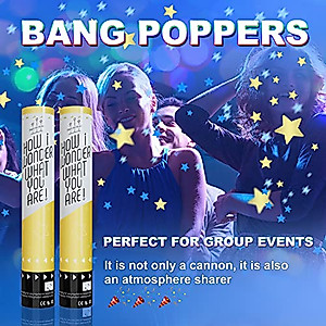 Workkeep Gender Reveal Confetti Powder Cannon - Set of 4 - Blue Only for Baby Boy with Blue Confetti Cannon Smoke Bombs, Gender Reveal Poppers with Gender Reveal Decorations Party Poppers
