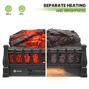 Magshion 20-Inch 1500W Electric Faux Log Fireplace Insert Heater with Fan and Remote Control