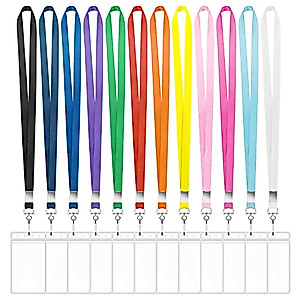 12 Pack Cruise Lanyard with ID Card Holder, Durable Lanyard with Waterproof ID Badge Holder Cruise Lanyards for ID Badges Ship Cards Carnival Sail Keys (12 Colors)