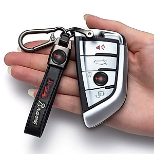 Braves Car Keychain Keyring for Atlanta Braves Baseball Fans,Atlanta Braves Car Accessories Leather Car Key Chain Replacement Key Fob Holder,Let's Go Braves!Car Key Ring Souvenir Gifts for Men Women