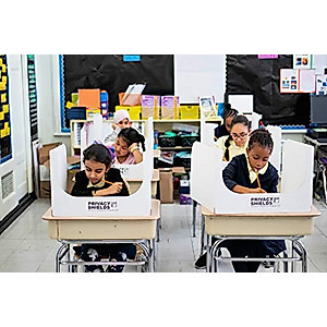 Window Shield - 30% More Student Workspace and 100% Thicker Than Most Brightly Colored "Pretty" Foreign-Made Privacy Shields (40-Pack) - Open Front Window - White - 13" (H) x 20" (W) x 17" (D)