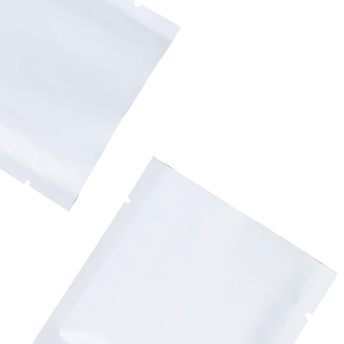 QQ Studio 100 Bags/Pack Double Sided Color Food Safe Open Top Flat Bag with Tear Notch (White, 7x7cm (3x3"))