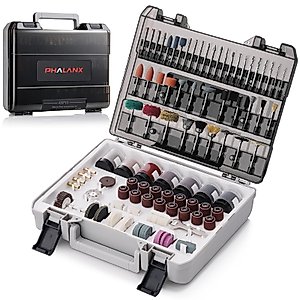 Rotary Tool Accessories Kit - 420PCS Rotary Tool Bits, PHALANX 1/8"(3.2mm) Diameter Shanks Universal Fitment with Carrying Case Easy Storage, Cutting Bits Polishing Wheel Carving Drilling Cleaning Etc