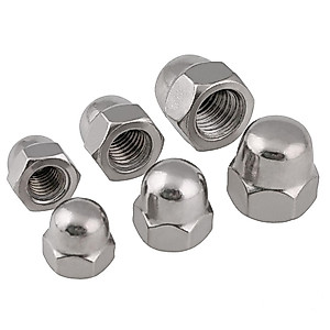 YOOYEH 50PCS 1/4-20 Acorn Cap Dome Head Nuts 304 201 316 Stainless Steel Nut Set Acorn Cap Nuts Decorative Dome Nuts