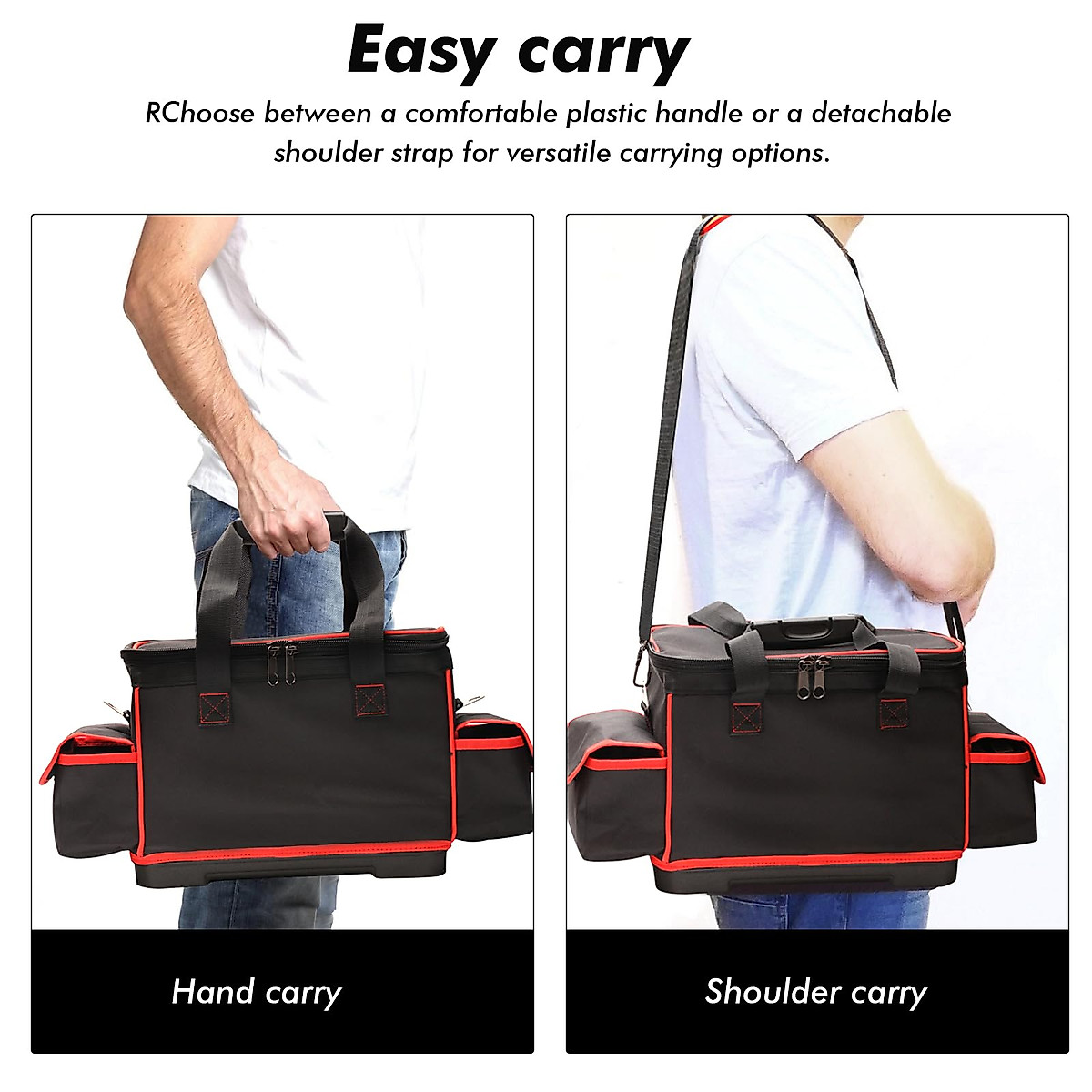 Air Compressor Bag, Compatible with Milwaukee M18 Inflator 2848-20, Air Pump and Battery Charger Carrying Box for Milwaukee, Holds 18V 3.0/4.0/5.0/6.0/6.5/7.0/8.0/9.0 Ah Battery, Black, Bag Only